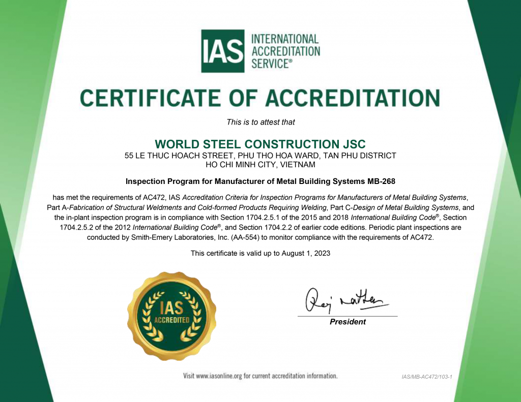 IAS AC472 - Hệ Thống Quản Lý Chất Lượng Mỹ Cho Sản Phẩm Kết Cấu Thép ...